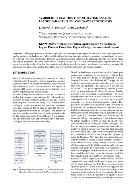 Pdf Symbolic Extraction For Estimating Analog Layout Parasitics In