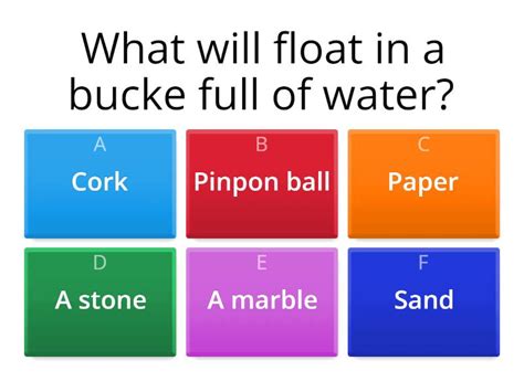 Density Questions Quiz