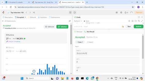 Kiruthika R On Linkedin Day 64 Of My Leetcode Challenge Is Done Todays Problem Was Reverse