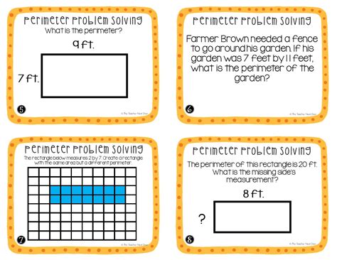 3rd Grade Perimeter Problem Solving Task Cards The Teacher Next Door
