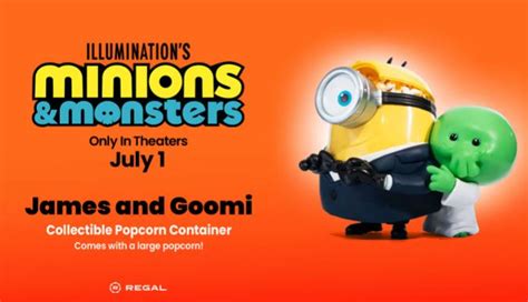 Regal Exclusive Minions And Monsters Popcorn Bucket And Collectibles