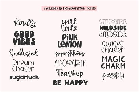 Font Bundle Cute Fonts Retro Fonts Cricut Font Bundle Farmhouse Fonts Script Fonts Fonts
