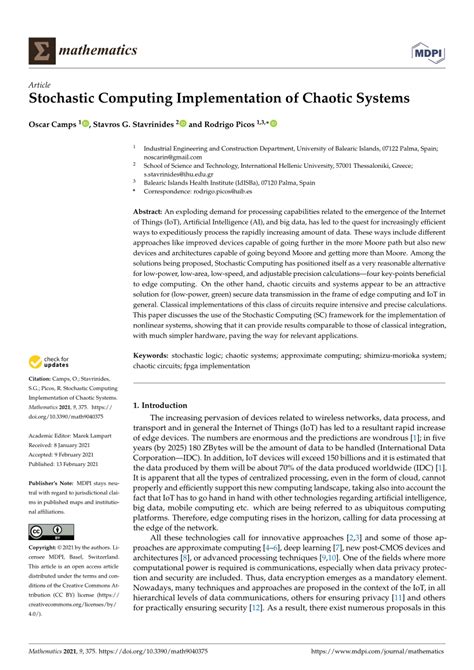 Pdf Stochastic Computing Implementation Of Chaotic Systems