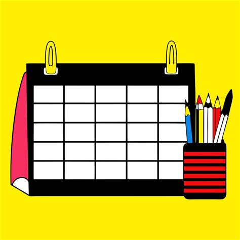 Un Calendario Con Un Lápic Y Un Lápiz En él Vector Premium Generado Con Ia