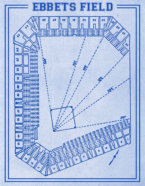 Print Of Vintage Ebbets Field Seating Chart On Photo Paper Matte Paper Or Canvas Etsy