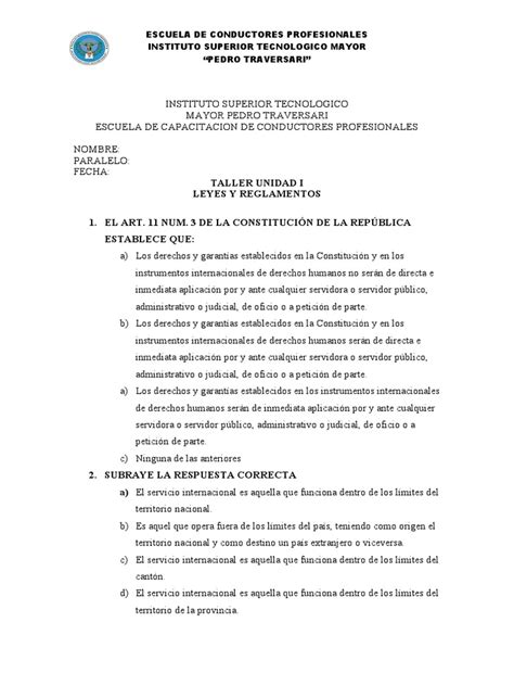 Taller I Leyes Y Reglamentos Pdf