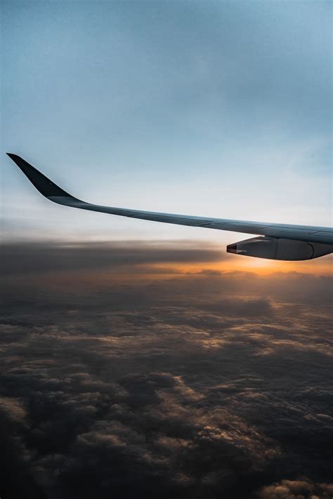 하늘의 비행기 날개 사진 Unsplash의 무료 비행기 이미지