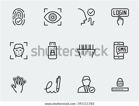 Secure Identity Verification Systems Icon Set Stock Vector Royalty Free 391111783
