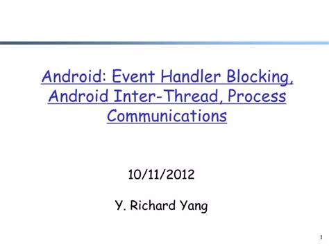 Ppt Android Event Handler Blocking Android Inter Thread Process