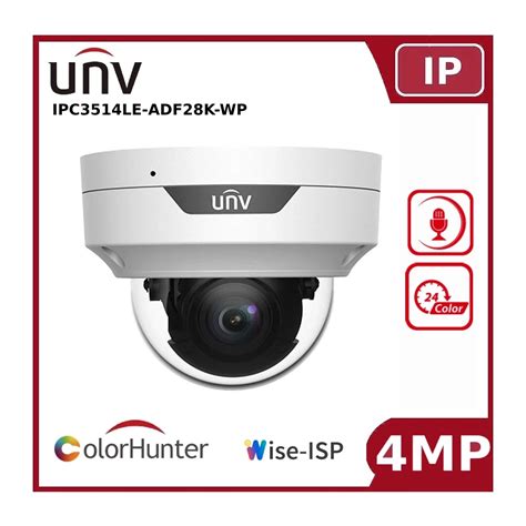 Uniview 4mp Ipc3514le Adf28k Wp Colorhunter With Wise Isp Network Fixe The Cctv Store