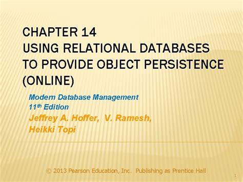 Chapter 14 Using Relational Databases To Provide Object
