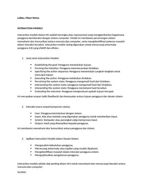 Interaction Models Pdf