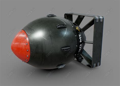 C4d胖子原子弹核武器核弹头模型 菜鸟c4d