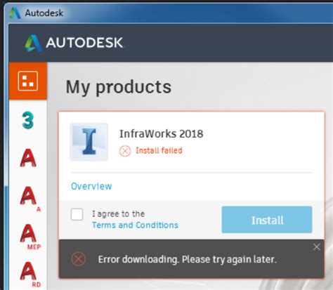 Autodesk Desktop App Error Downloading Please Try Again Later While