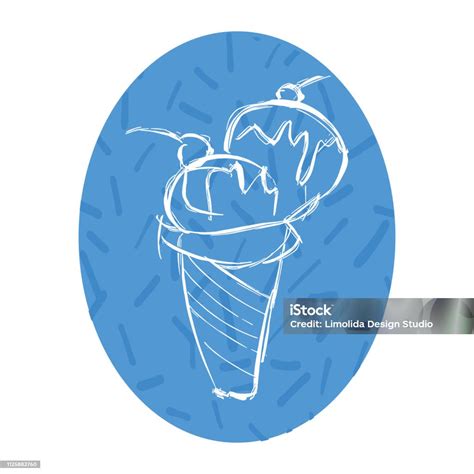 귀여운 스케치 아이스크림 만화 벡터 일러스트 레이 션 모티브 개체 그룹에 대한 스톡 벡터 아트 및 기타 이미지 개체 그룹