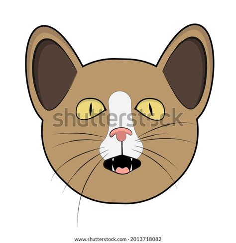 Cat Muzzle Vector Illustration Brown Color Stock Vector Royalty Free 2013718082 Shutterstock