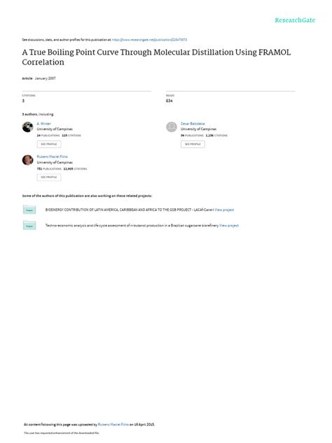 A True Boiling Point Curve Through Molecular Disti Pdf Distillation Petroleum