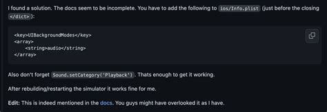 React Native Ios Cant Play Sound When The Application Is In The