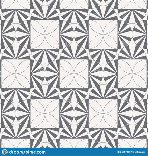 Geometric Vector Pattern Repeating Striped In Half Circle On Linear Diamond Shape Pattern Is