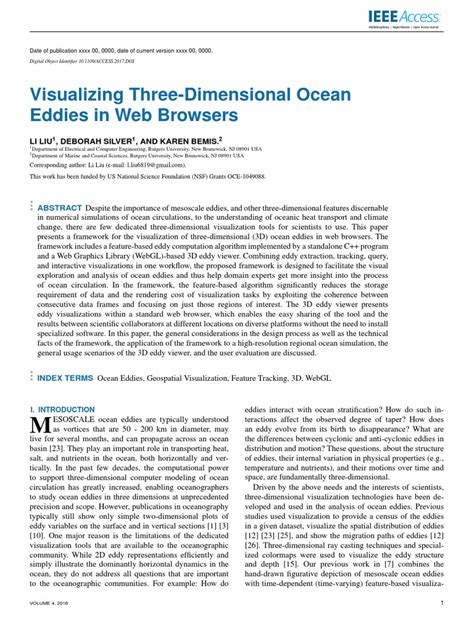 Visualizing Three Dimensional Ocean Eddies In Web Browsers Pdf Visualization Graphics 3