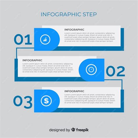 평면 디자인 인포 그래픽 단계 무료 벡터