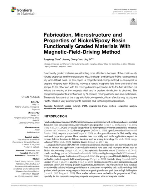 Pdf Fabrication Microstructure And Properties Of Nickelepoxy Resin