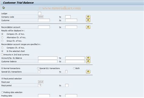 J1GTBD SAP Tcode Customer Trial Balance