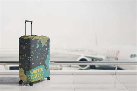 Luggage Suitcase Cover Usa Map United States Saphorias