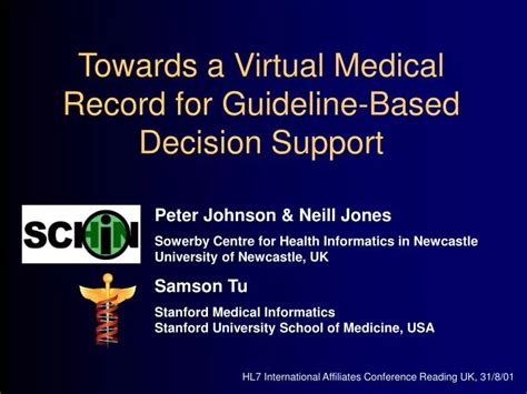 Ppt Towards A Virtual Medical Record For Guideline Based Decision
