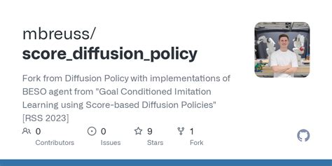 github mbreuss score diffusion policy fork from diffusion policy with implementations of beso