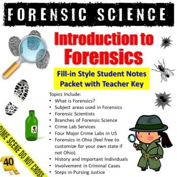 Intro To Forensic Science Notes Babe Fill In Handout And Teacher Key