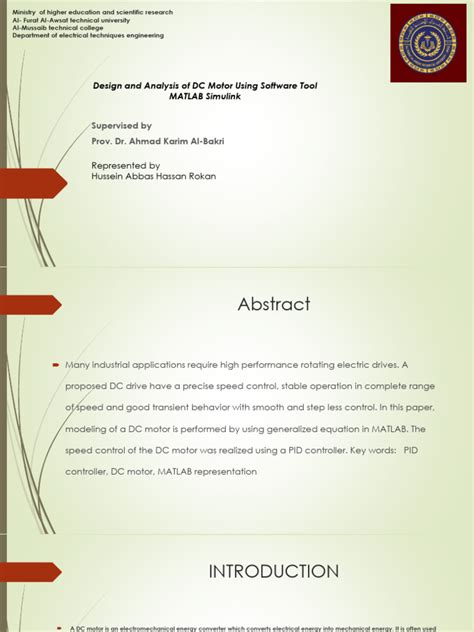 d c control matlab روكان pdf control theory electric motor