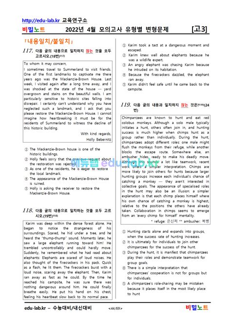 2022년고34월모의고사유형별변형문제172문항 1654745830 내신 기출문제 연구소 에듀랩