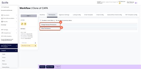 How Do I Define Permission Settings For A Workflow Scilife