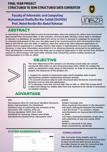 a simple tool for converting structured data to semi structured data poster pdf