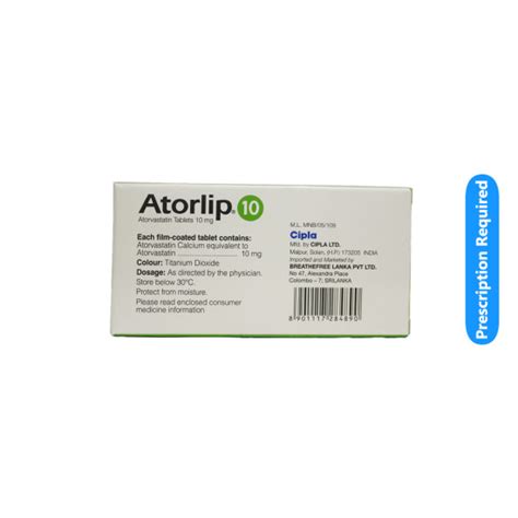 Atorlip 10mg Rs 10 50 Mycare Lk Sri Lanka