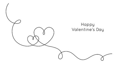 두 마음과 사랑의 표지판의 하나의 연속 그림 얇은 선형 스타일로 얇은 번영과 낭만적 인 아이콘 편집 가능한 스트로크 낙서 벡터 일러스트레이션 하트 모양에 대한 스톡 벡터