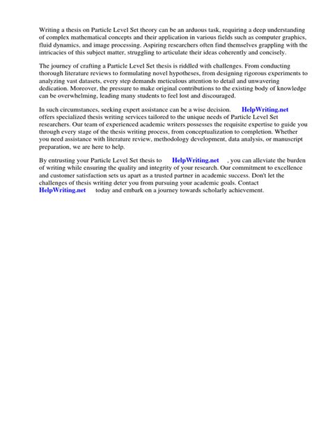 Particle Level Set Thesis Pdf