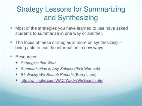 Ppt Summarizing And Synthesizing Powerpoint Presentation Free Download Id5413813
