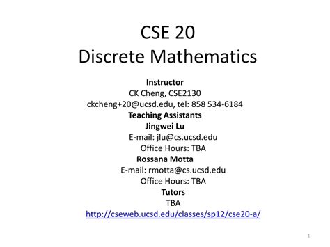 Ppt Cse 20 Discrete Mathematics Powerpoint Presentation Free