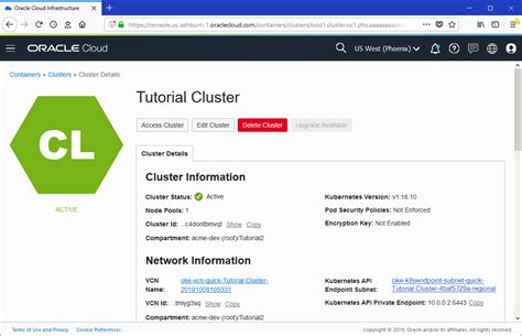 Create A Cluster With Oracle Cloud Infrastructure Container Engine For