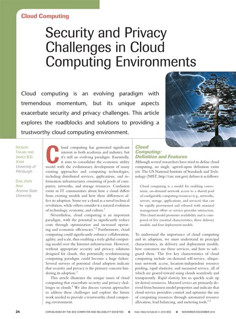 Pdf Security And Privacy Challenges In Cloud Computing Environments