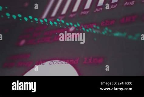 data visualization animation over calendar months and numerical data