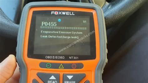 P0455 Code Evap System Leak Detected Gross Leak No Flow