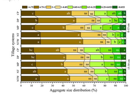 Distribution Of All Aggregate Size Classes At And Cm Soil Download Scientific