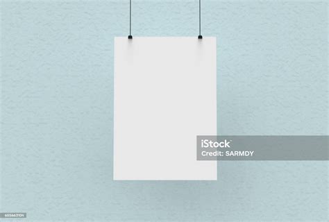 빈 하얀 종이 포스터 소프트 블루 벽체에까지 조롱 3d 일러스트 0명에 대한 스톡 사진 및 기타 이미지 0명 개념과 주제 공란 Istock
