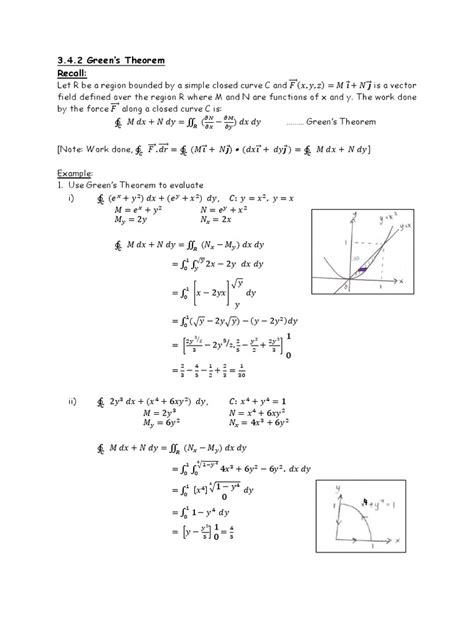 342 Greens Theorem Pdf Mathematical Objects Mathematics