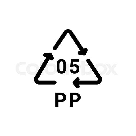 Plastic Recycling Code Pp 05 Line Icon Consumption Code Ed Colourbox
