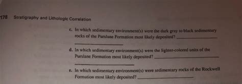 Solved Lithologic Correlation In This Next Part You Will