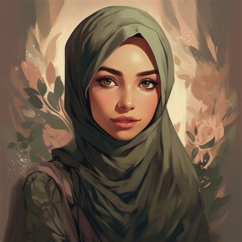 Muslimah Girl Illustrated Premium Ai Generated Image